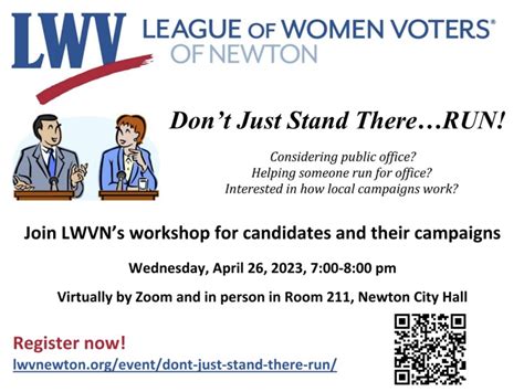 League Of Women Voters Don T Just Stand There RUN Workshop For
