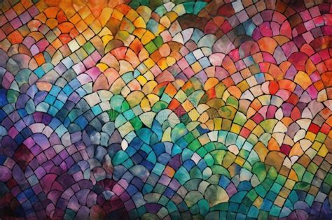 Tie Dye Mosaic Tiled Wallpaper Of Multicolored And Twisted Patterns For