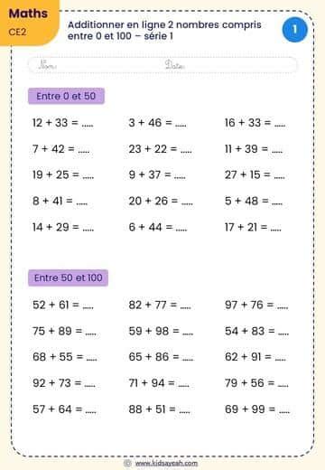 Exercices Daddition Ce2 Fiches Ce2 Maths à Imprimer