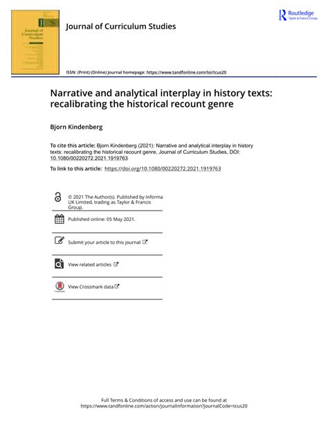 Pdf Narrative And Analytical Interplay In History Texts