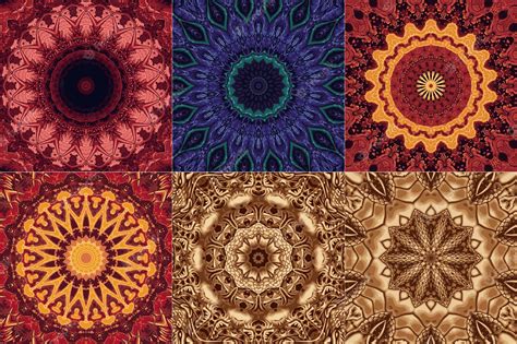 Premium Vector Set Of Psychedelic Mandala Ornament Background