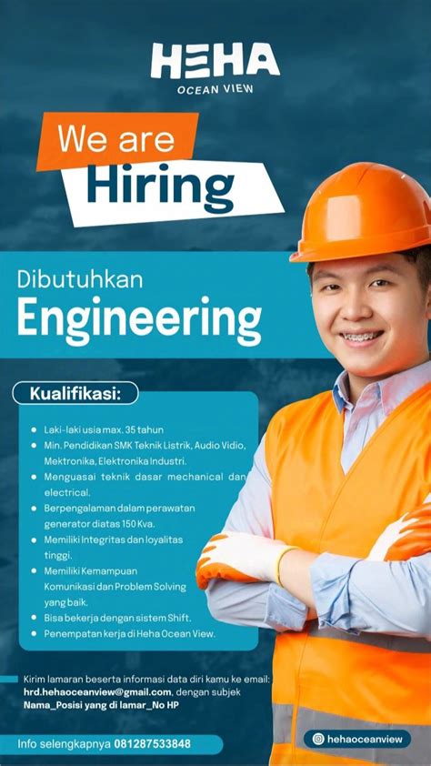 Rochmat Dwi Prasetyo On Linkedin Heha Ocean View We Are Hiring Engineering Placement In Saptosari
