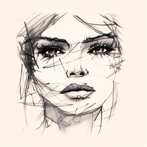 Premium Ai Image Fashion Girl Face Illustration Threadbare