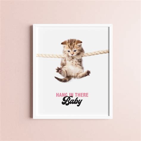 Cat Hang In There Poster Etsy
