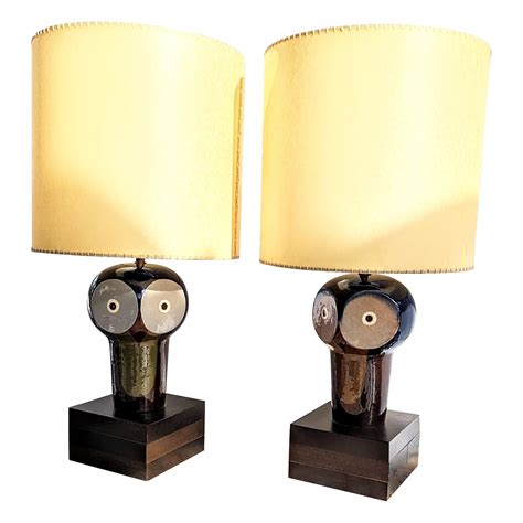 Pair Of Owl Lamps By Hjorth At 1stdibs