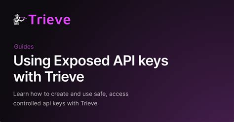Using Exposed Api Keys With Trieve Trieve