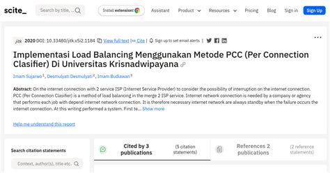 Implementasi Load Balancing Menggunakan Metode Pcc Per Connection Clasifier Di Universitas