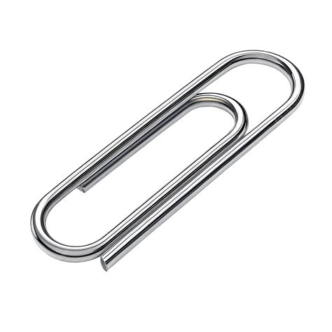Silver Paper Clip With Reflective Finish And Soft Shadow Paper Clip Silver Paper Clip L Paper