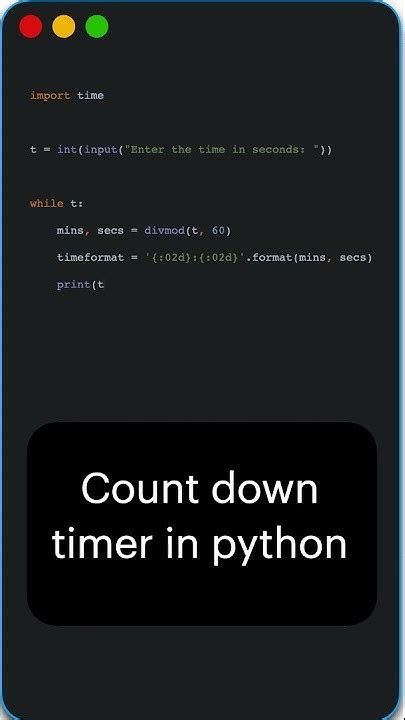 Countdown Timer In Python Youtube