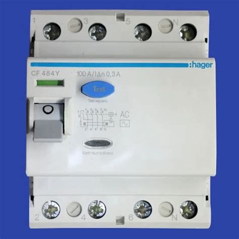 Rated Current 100amp 4p 100a 300ma Ac Class Hager Rccb 240v At ₹ 5120