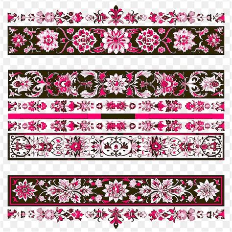 Premium Psd Hand Painted Silk With Persian Miniature Borderlines