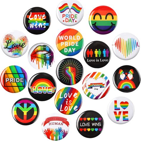 Sepglitter Pride Rainbow Lgbtq Buttons 54pcs Bulk Badges