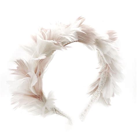 Diadema De Plumas Blancas Y Malvas Lito And Lola