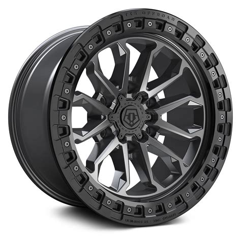 Tis® 556ab 6 Wheels Satin Anthracite With Black Simulated Bead Ring