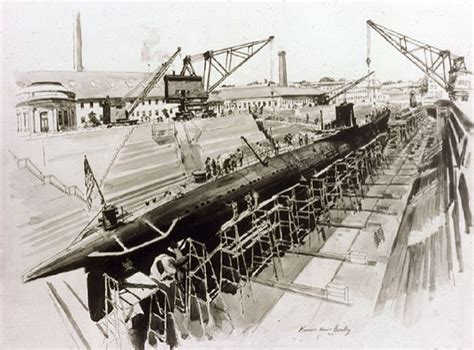 Uss Barracuda In Drydock At Portsmouth Navy Yard New Hampshire