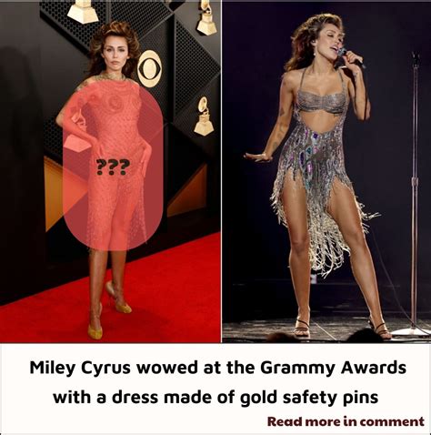 Miley Cyrus Wowed At The Grammy Awards With A Dress Made Of Gold Safety