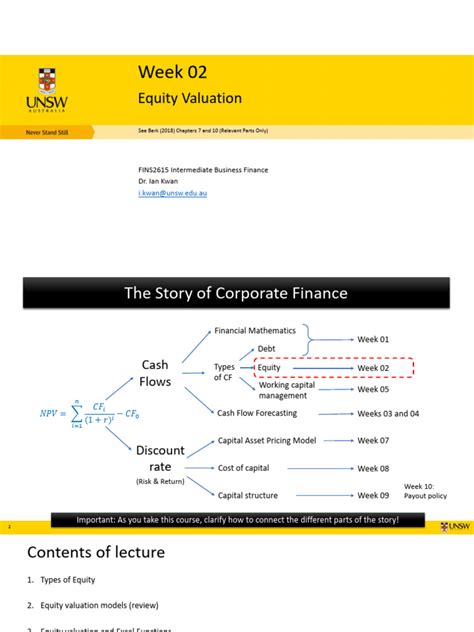 Week 02 Equity Valuation Pdf Equity Finance Valuation Finance
