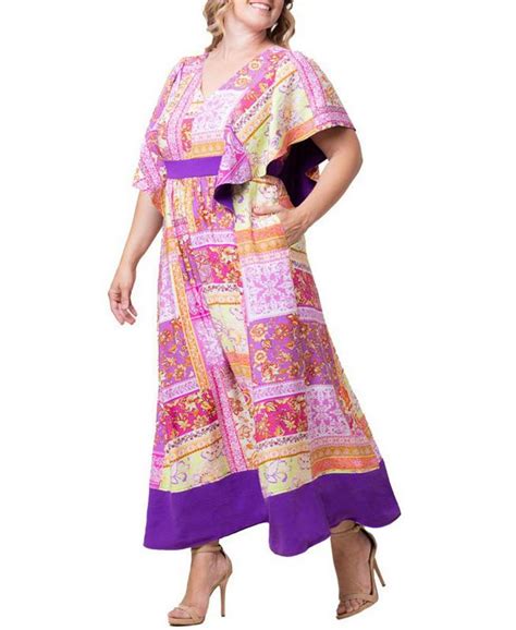 Kiyonna Plus Size Mediterranean Breeze Maxi Dress With Pockets Macys