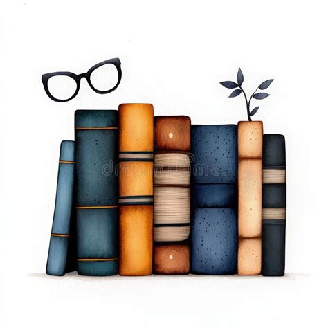 A Colorful Collection Of Books With A Pair Of Glasses And A Small Plant Perfect For A Cozy