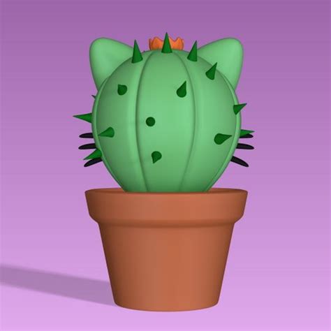 Stl File Hello Kitty Cactus Plant Desk Ornament 👋 ・3d Printable
