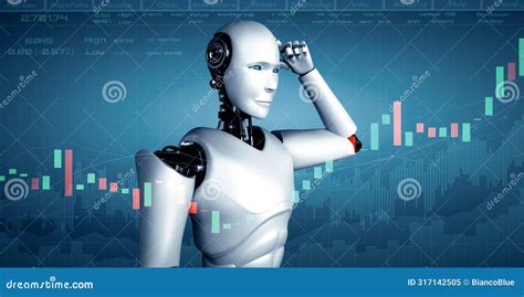 Mlp Future Financial Technology Controlled By Ai Robot Using Machine Learning Stock Illustration