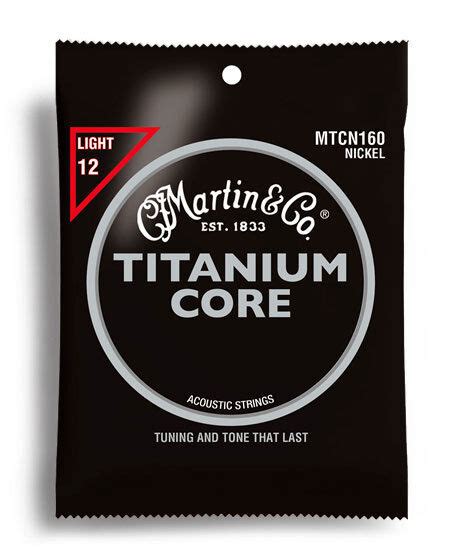 Martin Titanium Core Light Acoustic Guitar String Set 12 55