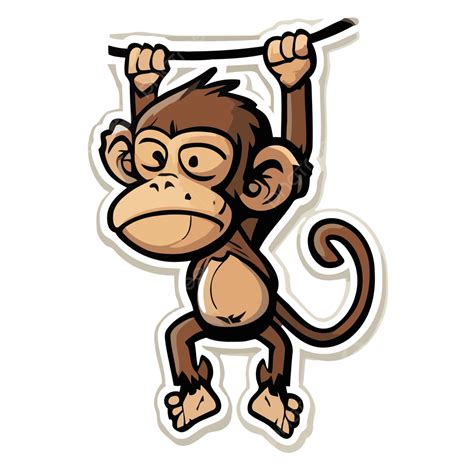 Cute Monkey Hanging From String Clipart Vector Monkey Clipart Cute