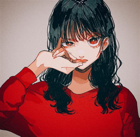 Safebooru 1girl 6noseenji Aegyo Sal Black Hair Brown Background