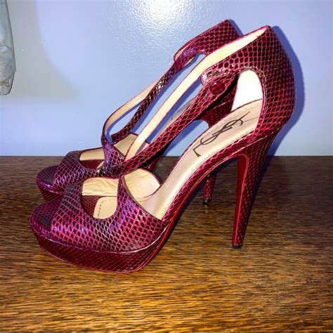 Yves Saint Laurent Shoes Yves Saint Laurent Burgundy Tribute Python Platfrom Pumps Poshmark