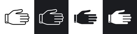 Hand Peace Icon Set In Black And White Filld Vector Image