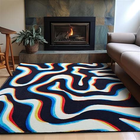 Aldopein Trippy Abstract 5x7 Area Rug Soft Thin Funky