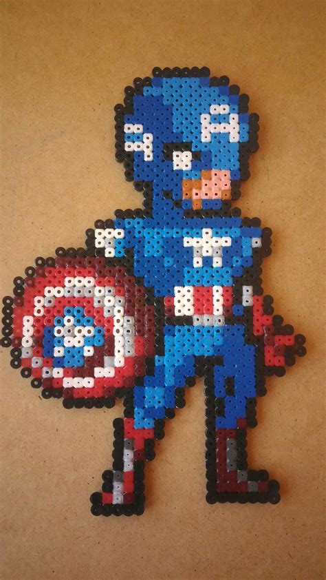 Captain American Perler Pattern Artofit