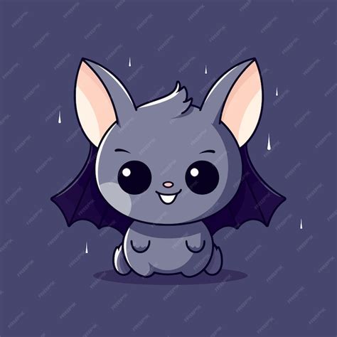 Premium Vector Cute Kawaii Bat Chibi Mascot Vector Cartoon Style