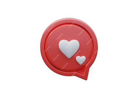 Premium Photo Red Buble Talk Love Shape Isolated On White Background