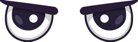 Cartoon Eyes Are Expressing Negative Emotions Possibly Anger Or
