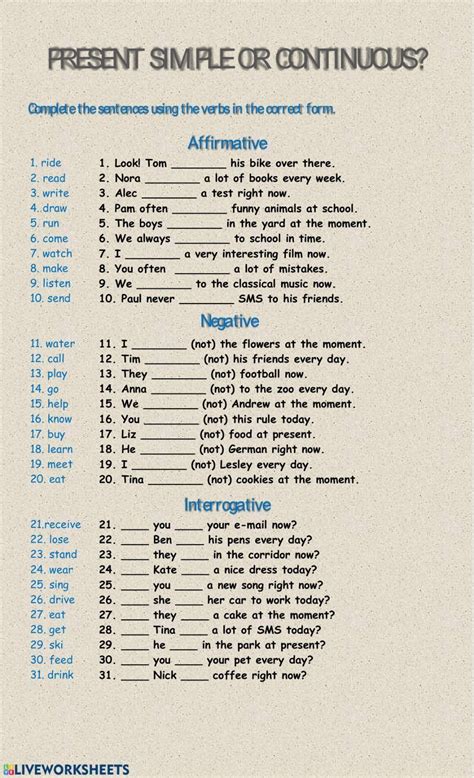 Present Simple Vs Present Continuous Learn English English