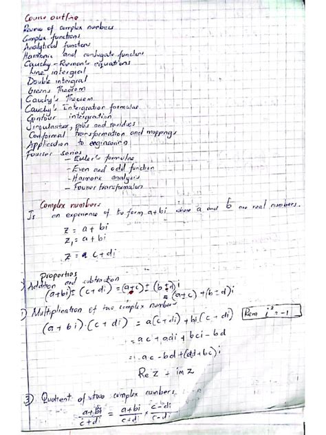 Complex Analysis Notes Pdf