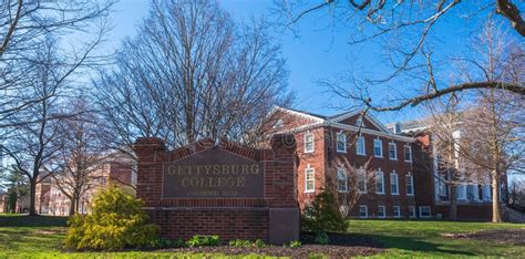 Gettysburg Pennsylvania Usa March 11 2024 The Campus Brick Sign For