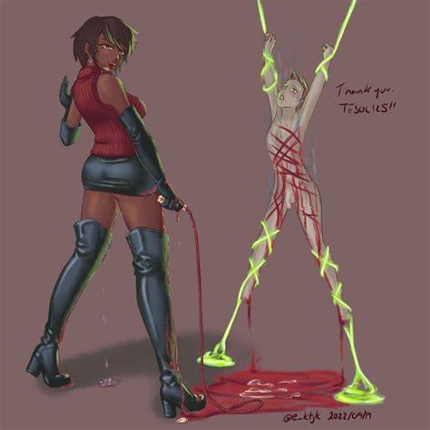 Rule 34 Alternate Costume Black Boots Black Gloves Blood Blood Stain