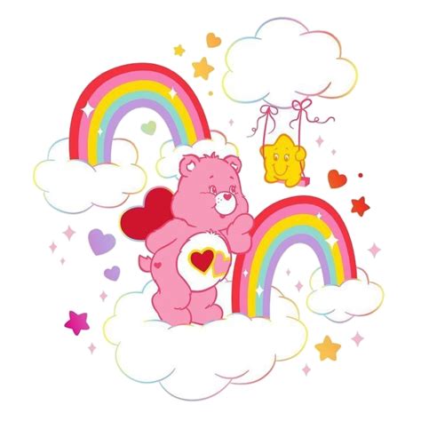 Rainbow Care Bear Drawing Pink Teddy Bears Funshine Bear All Care Bears