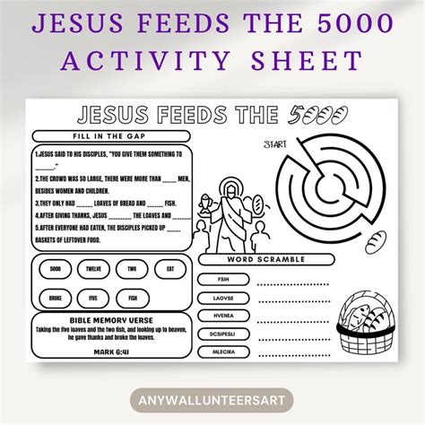 Jesus Feeds The 5000 Activity Sheets Free