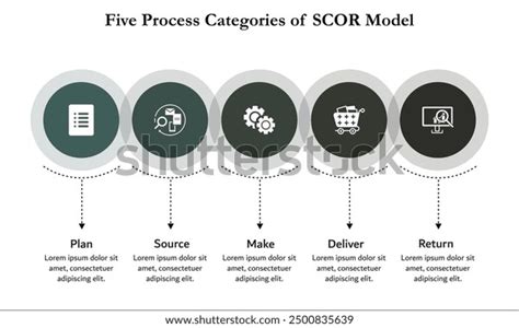 Five Process Categories Scor Model Infographic Stock Vector Royalty