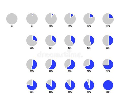 Set Of Circle Percentage Diagrams From 0 To 100 Ready To Use For Web