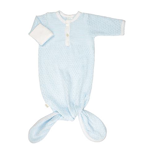 Paty Knit Knotted Gown In Pink And Blue Color For Newborn Hospital