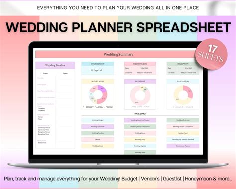 Ultimate Wedding Spreadsheet Wedding Planning Budget Planner