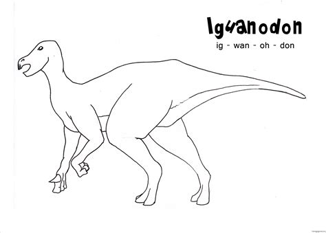Iguanodon Dinosaur Coloring Page