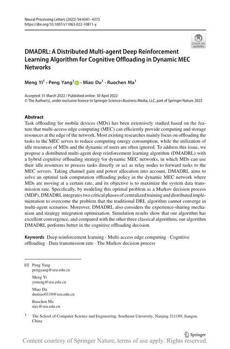 Dmadrl A Distributed Multi Agent Deep Reinforcement Learning Algorithm