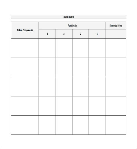 Blank Rubric Template Free Printable Pdf Word Excel Format Vrogue 86580