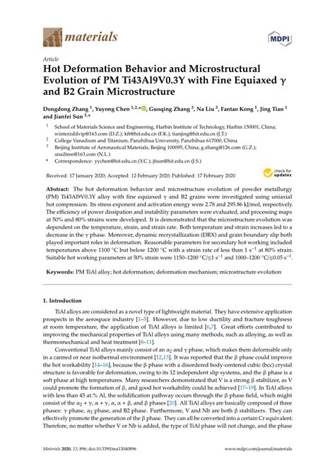 Pdf Hot Deformation Behavior And Microstructural Evolution Of Pm