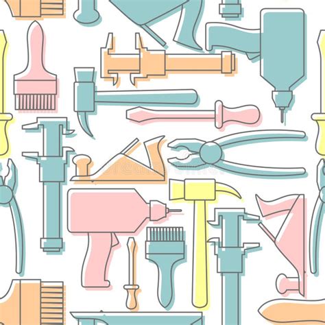 Seamless Screwdriver Pattern Stock Vector Illustration Of Green